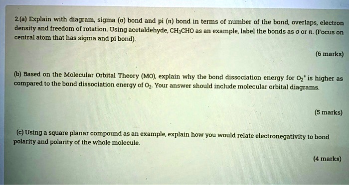 2 a explain with diagram sigma 0 bond and pi bond in terms of number of ...