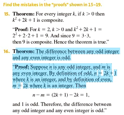 find the mistakes in the proofs shown in 15 19 15 theorem for every integer k if k 0 then k2kis ...