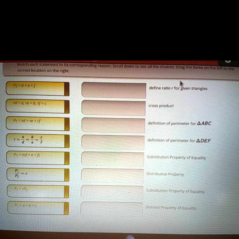 Given: ABC - DEF Prove: The perimeters P1 and P2 of ABC and DEF are in the same ratio, r, as the ...