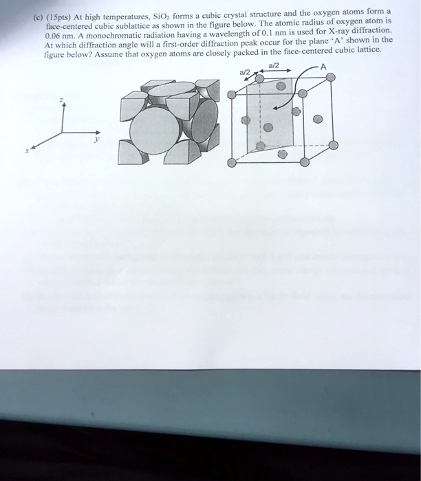 SOLVED: At high temperatures, SiO forms a cubic crystal structure and the oxygen atoms form a ...