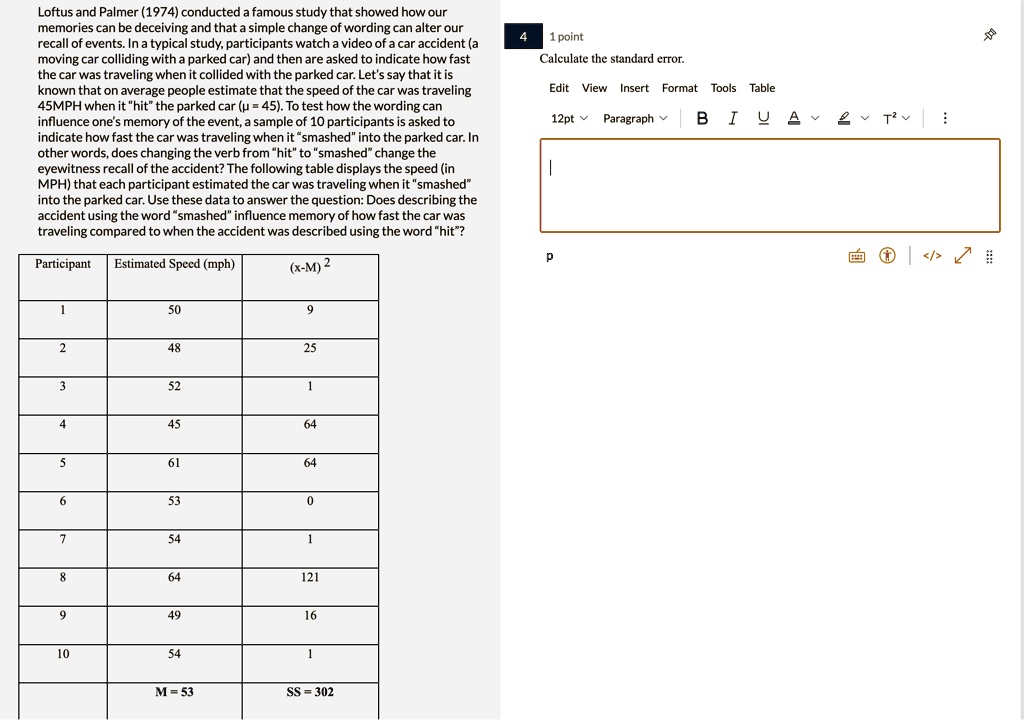 Loftus and Palmer (1974) conducted a famous study that...