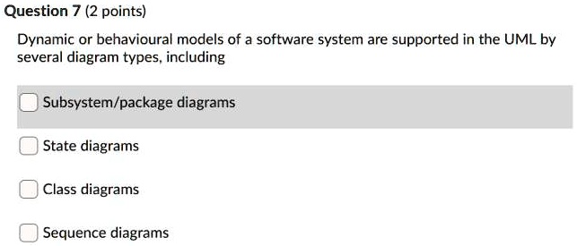 VIDEO solution: Dynamic or behavioral models of a software system are ...
