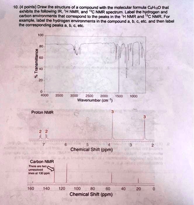 10. (4 points) Draw the structure of a compound with the molecular ...