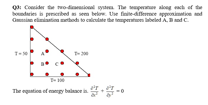 SOLVED: Q3: Consider the two-dimensional system. The temperature along each of the boundaries is ...