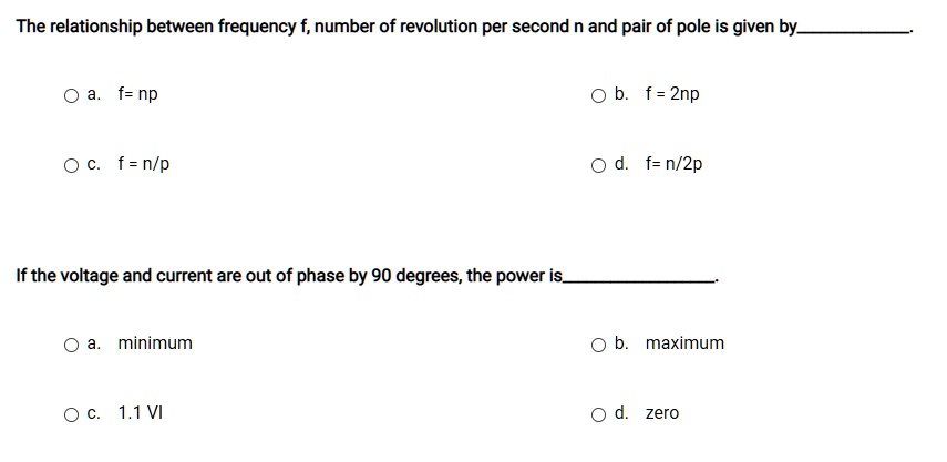The relationship between frequency f, number of revolution per second n ...