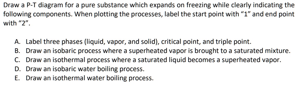 SOLVED: Draw a P-T diagram for a pure substance which expands on ...