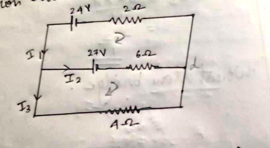 SOLVED: Using Kirchhoff's law, determine the currents i1, i2, and i3 for the network shown below.