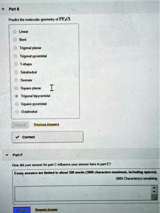 SOLVED: Text: Plan E Predict the molecular geometry of PCl5. Linear ...