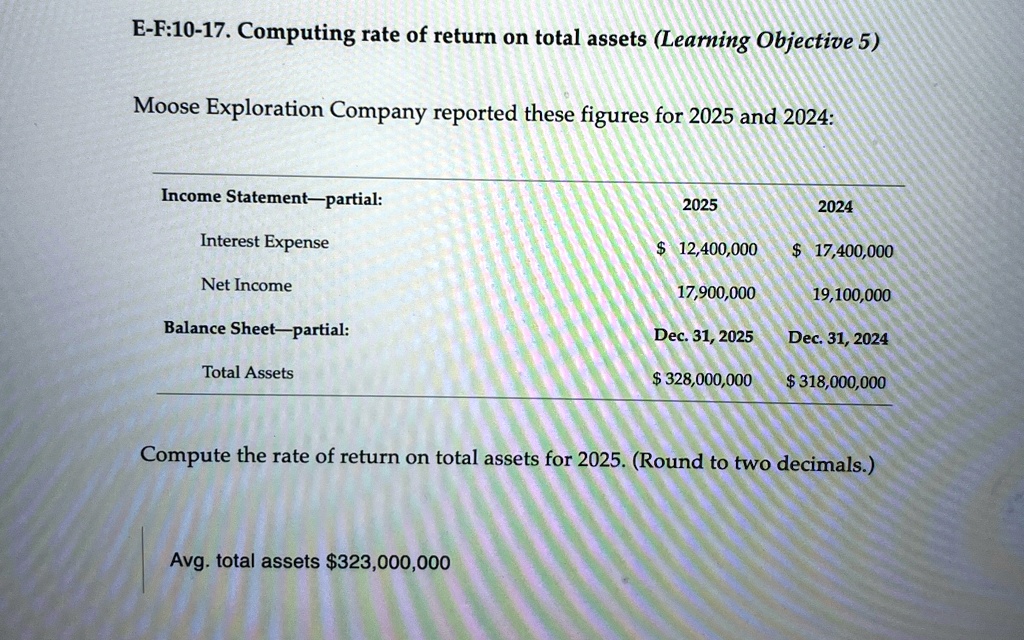 e f10 17 computing rate of return on total assets learning objective 5 ...