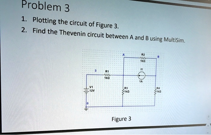 SOLVED: Problem 3: Plotting the circuit of Figure 3. Find the Thevenin circuit between A and B ...