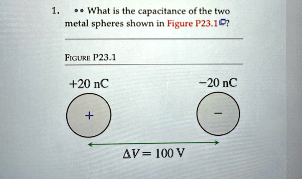 1 what is the capacitance of the two metal spheres shown in figure p231 ...