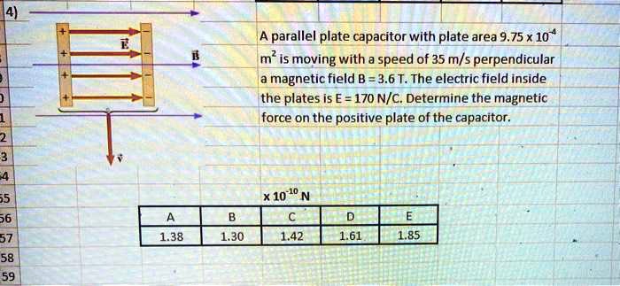 4) A parallel plate capacitor with plate area 9.75 × 10^-4 m^2 is ...