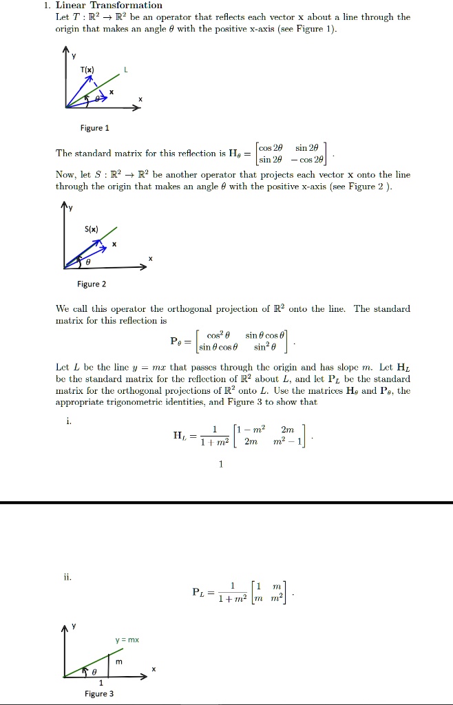 linear transformation let t r be an operator that reflects each vector ...