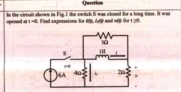 Question In the circuit shown in Fig.1 the switch S was closed for a long time. It was opened at ...
