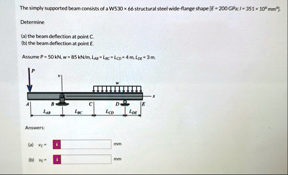 the simply supported beam consists of a w530 66 structural steel wide ...