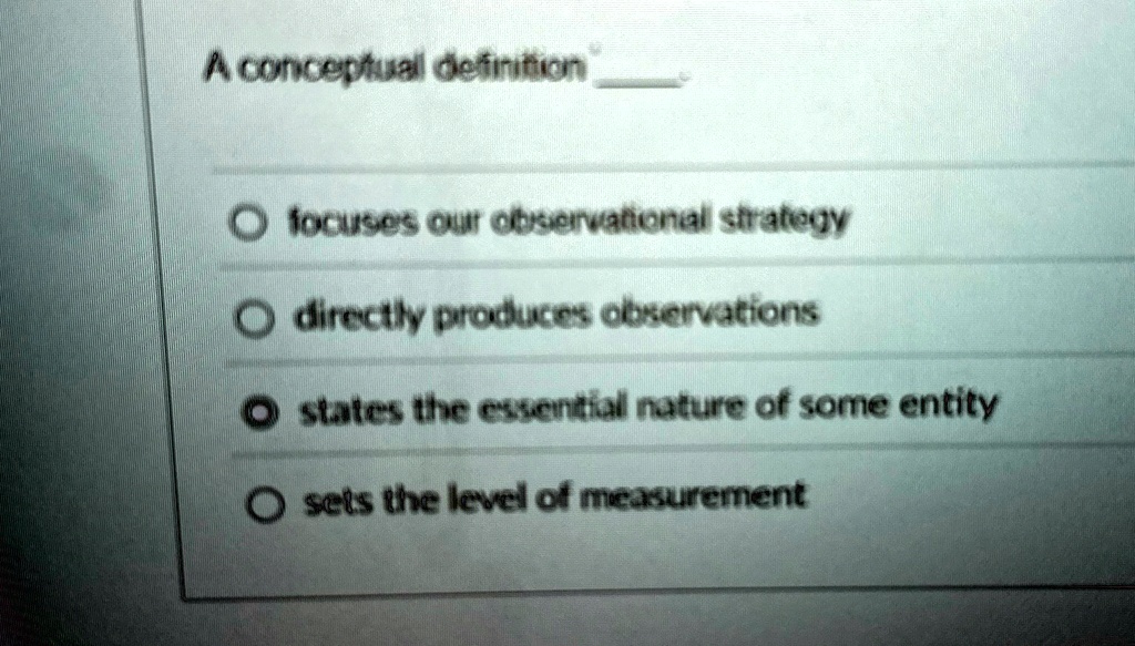 a conceptual definition focuses our observational strategy directly ...