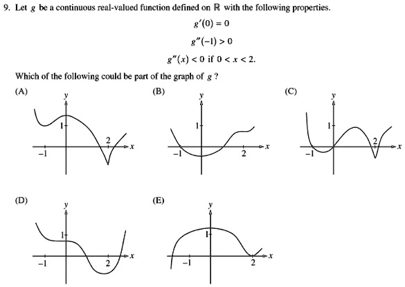 9. Let g be a continuous real-valued function defined on R with the ...