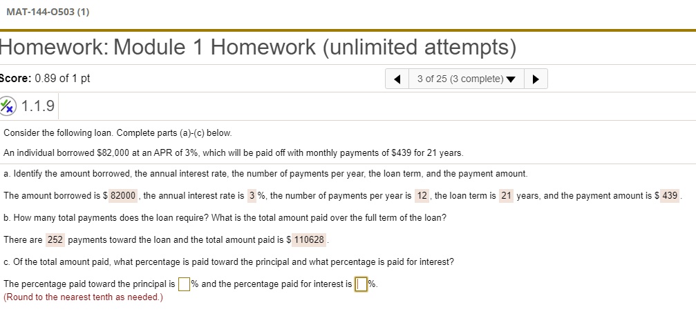 Mat 144 0503 1 Homework Module Homework Unlimited Attempts Score 089 Of