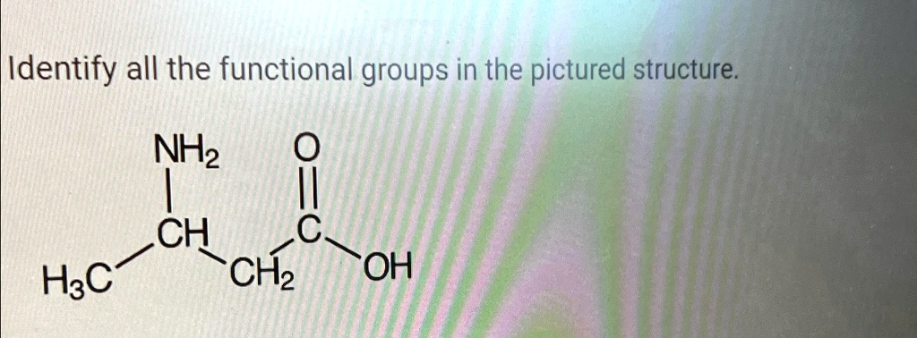 identify all the functional groups in the pictured structure ldentify all the functional groups ...