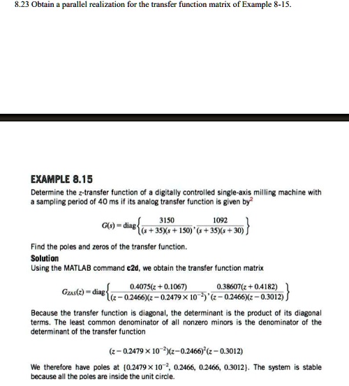 Solved 823 Obtain A Parallel Realization For The Transfer Function 0007