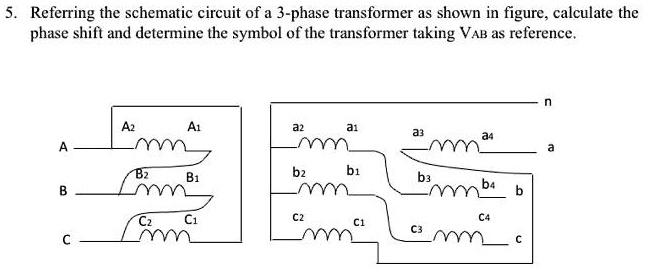 SOLVED: Referring to the schematic circuit of a 3-phase transformer as ...