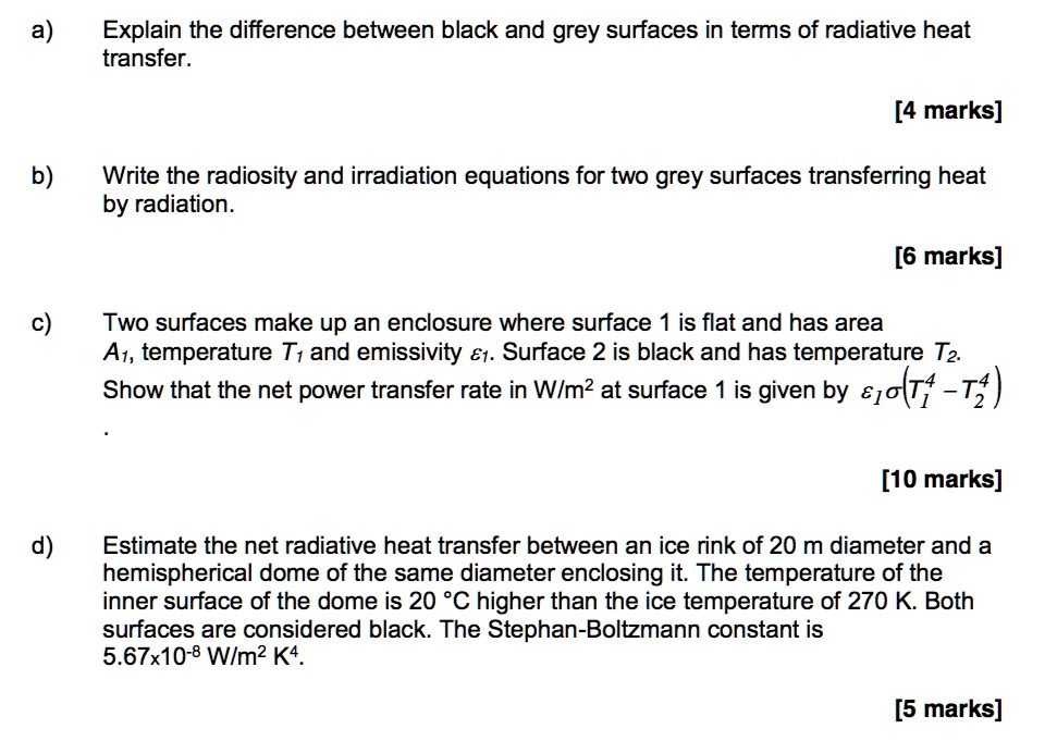 a explain the difference between black and grey surfaces in terms of ...