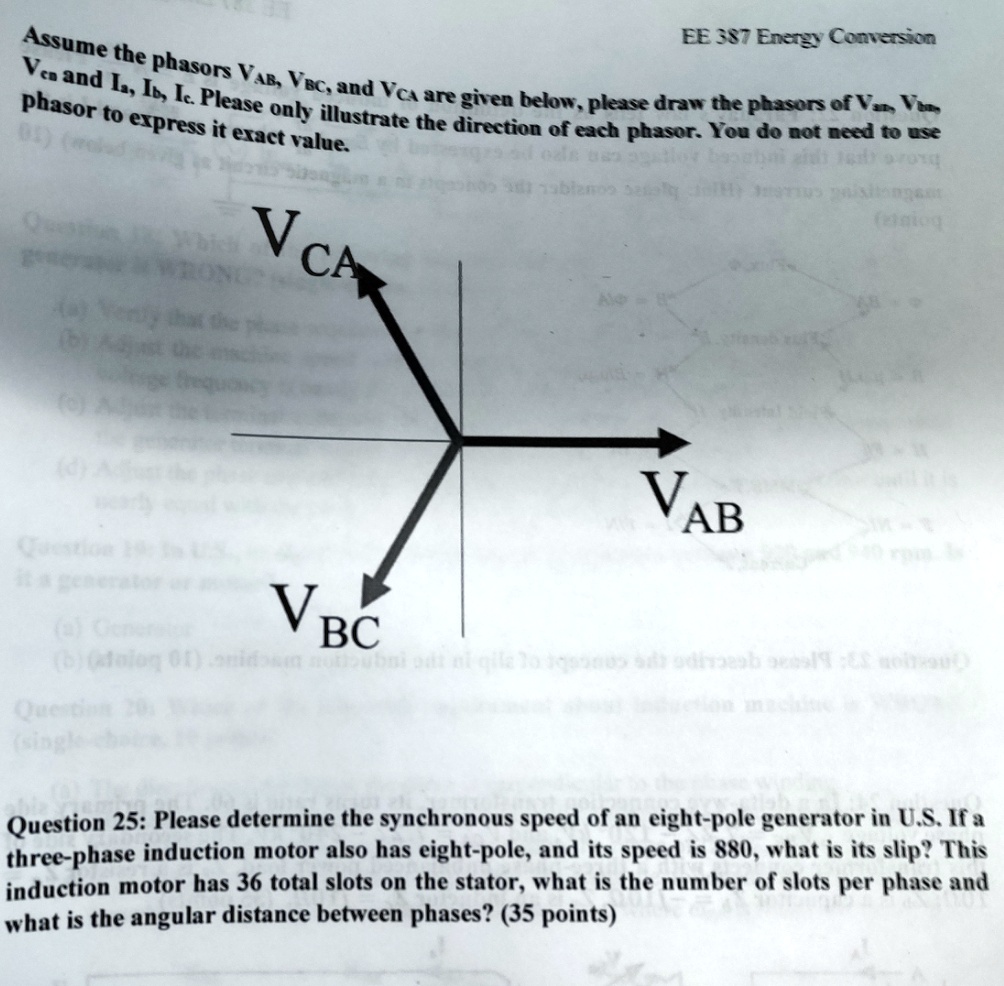 SOLVED: FE 387 Energy Conversion phasor to express it exact value. BC ...