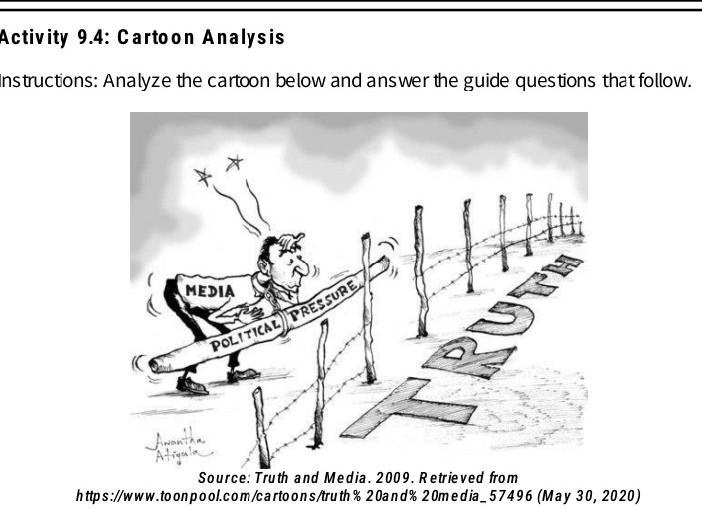 SOLVED: "1. What is the message in this cartoon?2. Is the situation ...