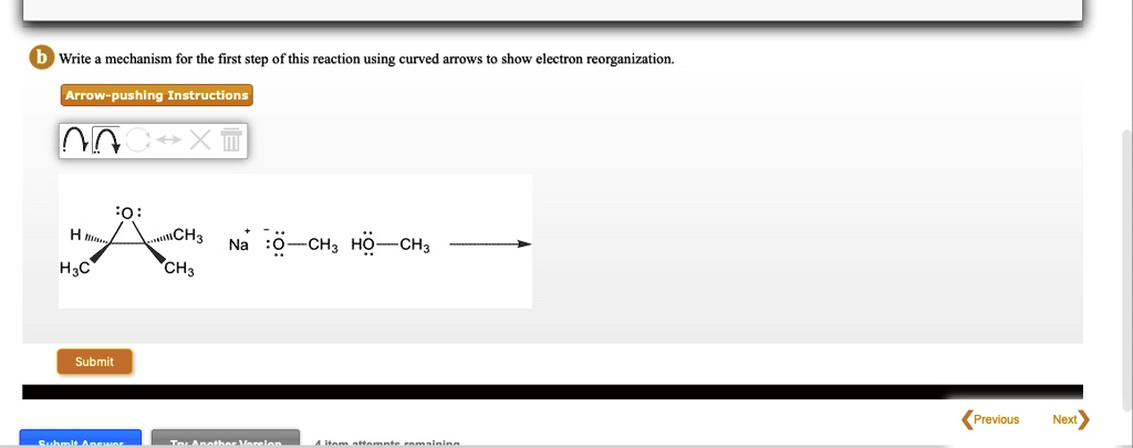 SOLVED: Write mechanism for the first step of this reaction using curved arows show electron ...