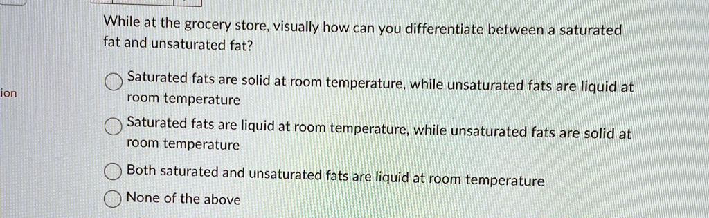 while at the grocery store visually how can you differentiate between a ...