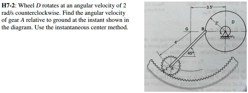 H7-2: Wheel D rotates at an angular velocity of 2 rad/s ...
