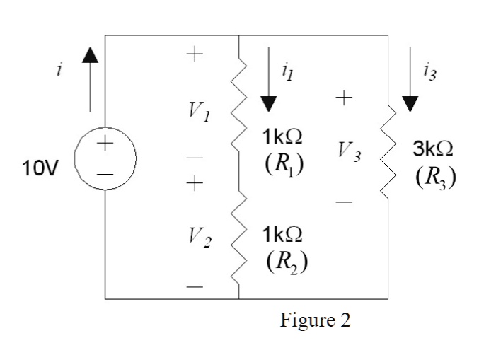 SOLVED: Determine the values of V1, V2, i, i2, and i3 shown in Figure 2 ...