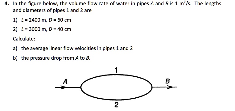4. In the figure below, the volume flow rate of water in...