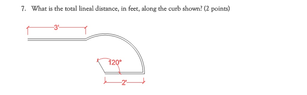 7. What is the total lineal distance, in feet, along the...