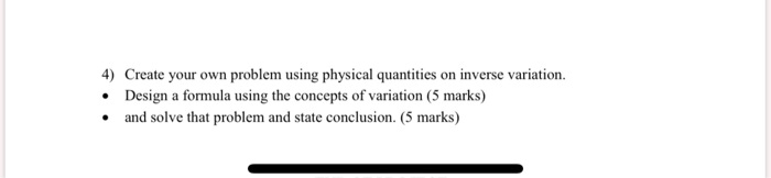 SOLVED: Create your own problem using physical quantities On inverse variation Design formula ...