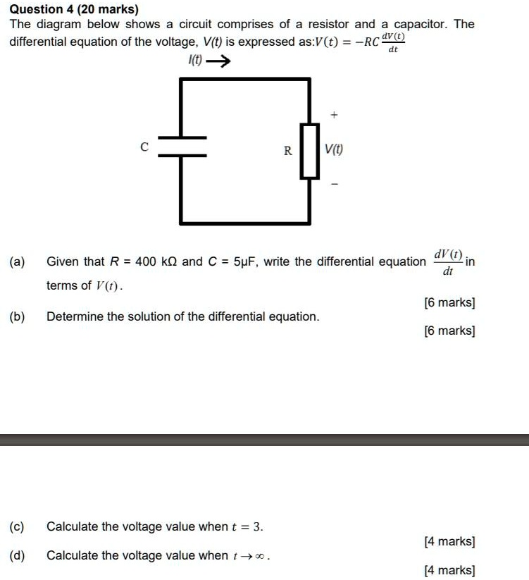 SOLVED: Question 4 (20 marks) The diagram below shows a circuit ...