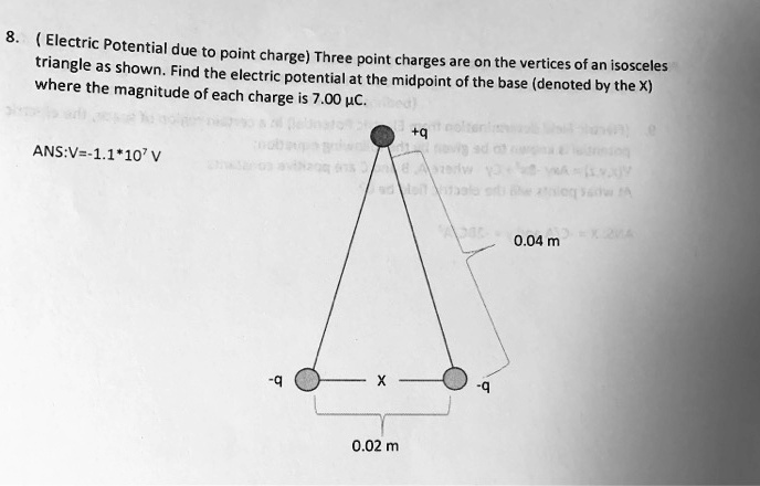 electric potential due to point triangle as shown charge three point ...