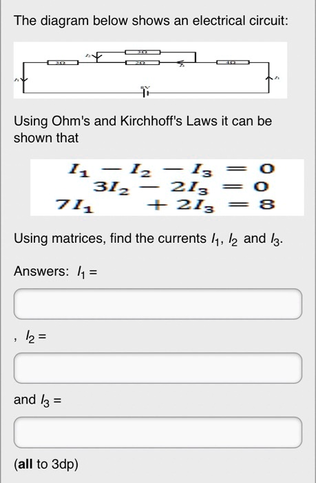 The diagram below shows an electrical circuit: Using Ohm's and ...