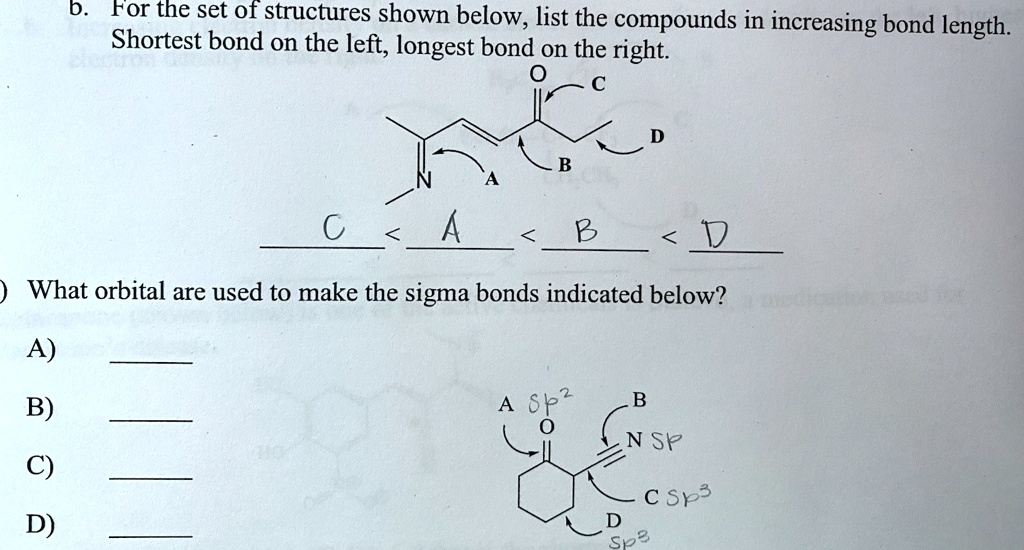 For the set of structures shown below, list the compounds in increasing ...