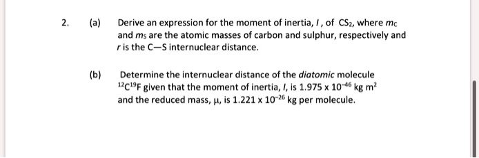 derive an expression for the moment of inertia of csz where mc and ms ...