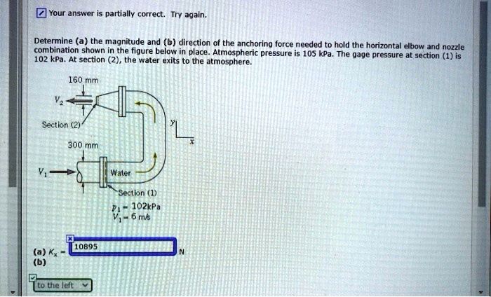 Your answer is partially correct. Try again. Determine (a) the magnitude and (b) direction of ...
