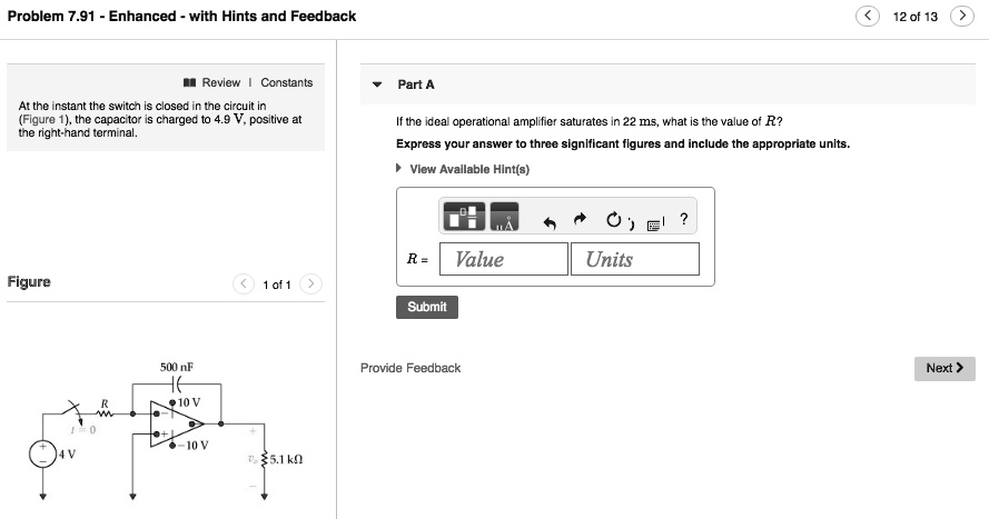 SOLVED: Problem 7.91 - Enhanced with Hints and Feedback 12 of 13 II Review I Constants Part A At ...
