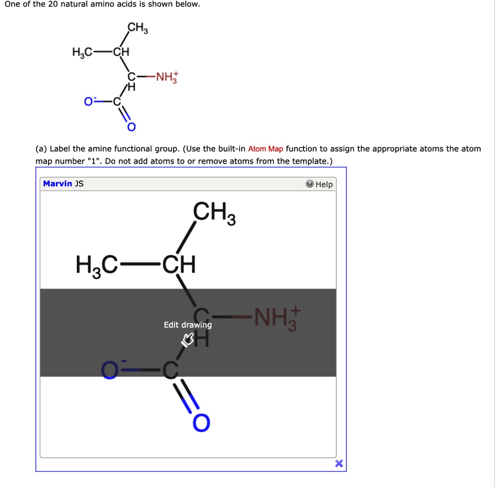 One of the 20 natural amino acids is shown below. CH3 H3C—CH C—NH3^+ H ...