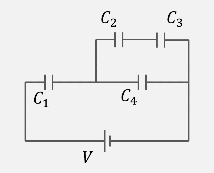 consider the circuit shown in the figure below the four capacitors have ...