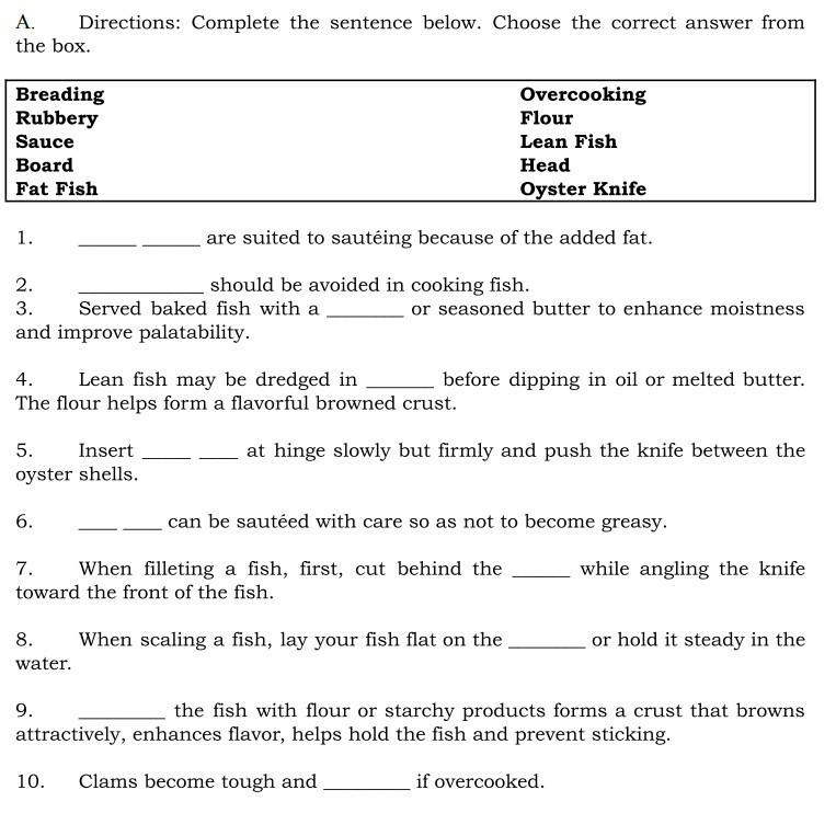 SOLVED: A. Directions: Complete the sentence below. Choose the correct ...