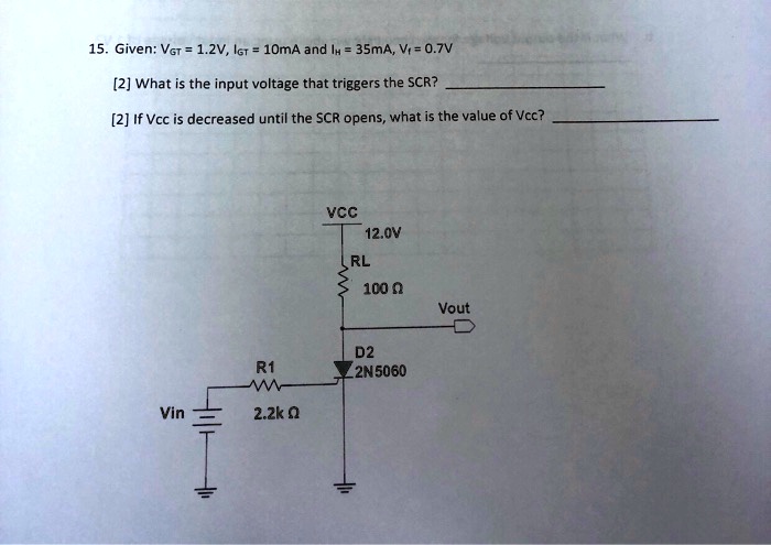 VIDEO solution: Given VGT = 1.2V, IGT = 10mA, and I = 35mA, V = 0.7V ...