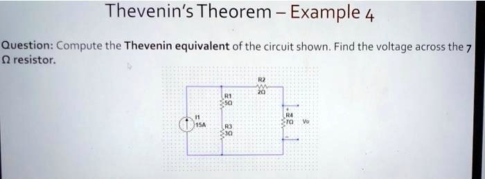 Thevenin's Theorem - Example 4 Question: Compute the Thevenin equivalent of the circuit shown ...