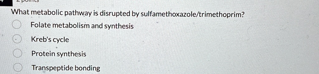 what metabolic pathway is disrupted by sulfamethoxazoletrimethoprim ...