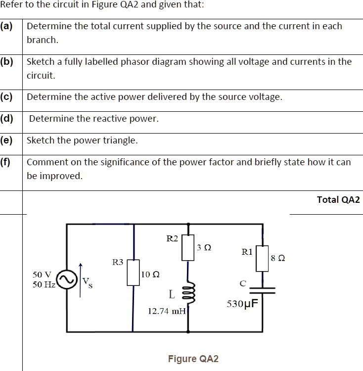 referto the circuitin figure qa2 and given that a determine the total current supplied by the ...