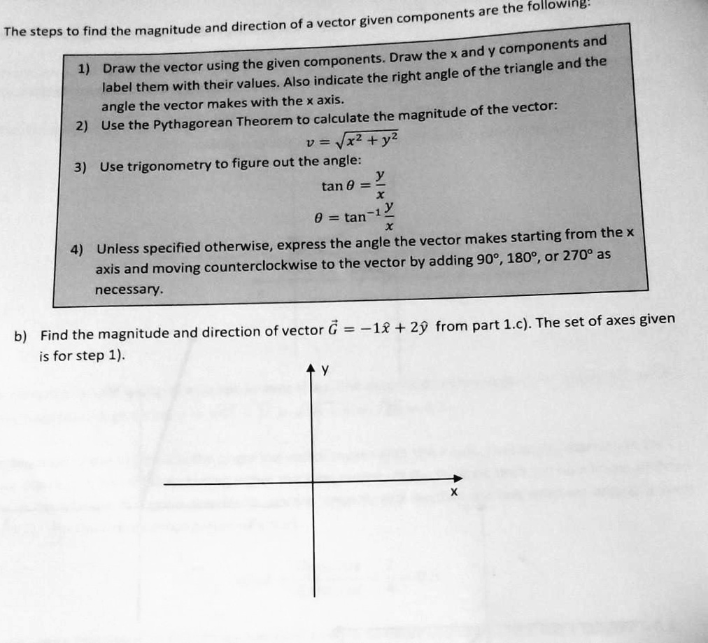 SOLVED: Components are the following: 1) The steps to find the ...